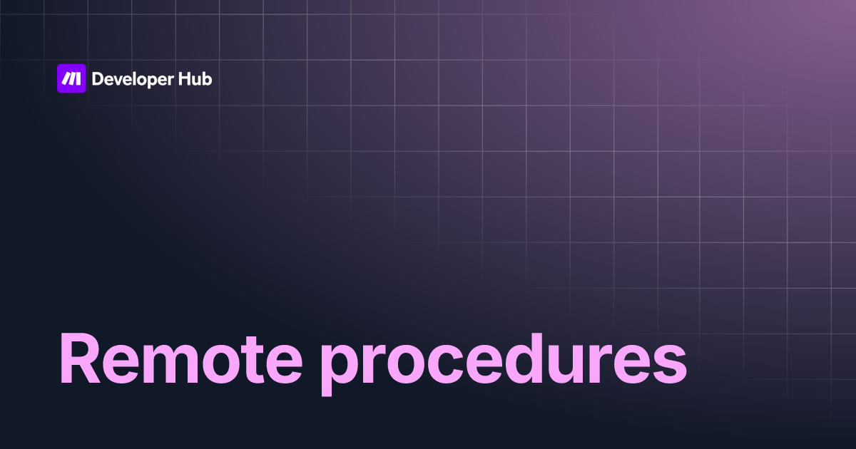 Remote procedures | Make Developer Hub