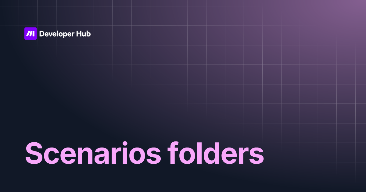 Scenarios folders | Make API | Make Developer Hub