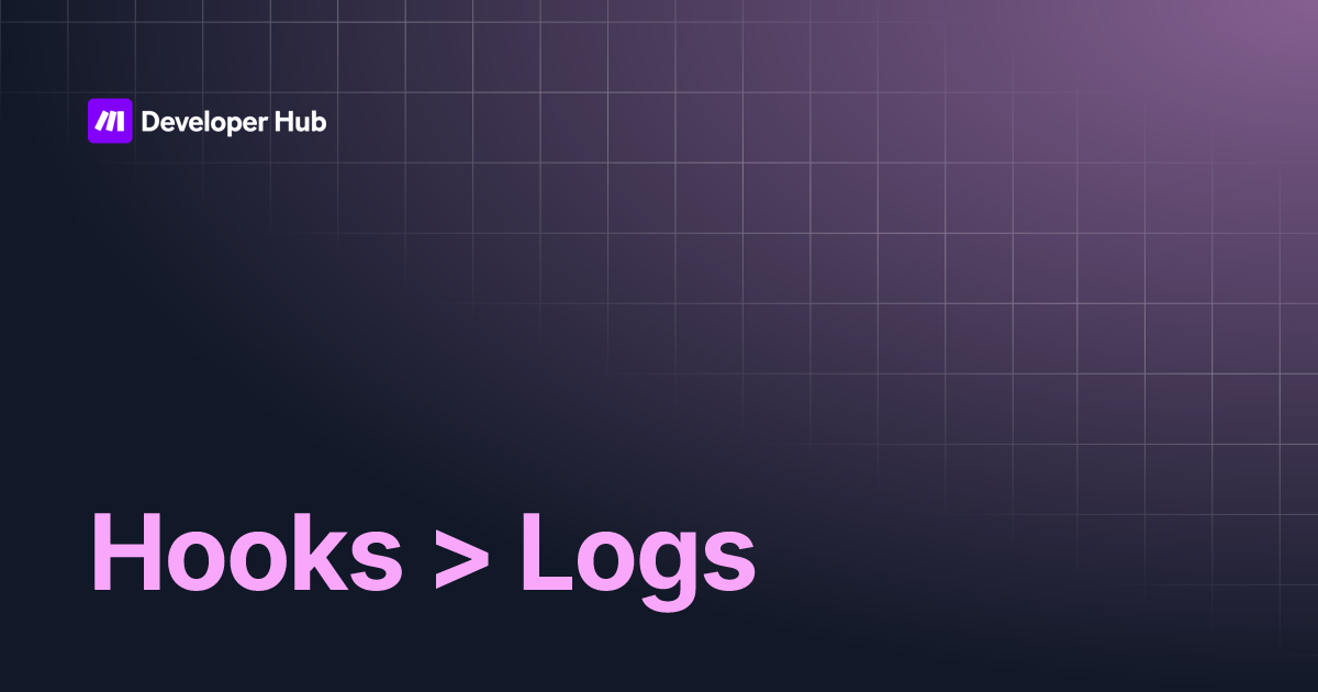 Hooks > Logs | Make Developer Hub