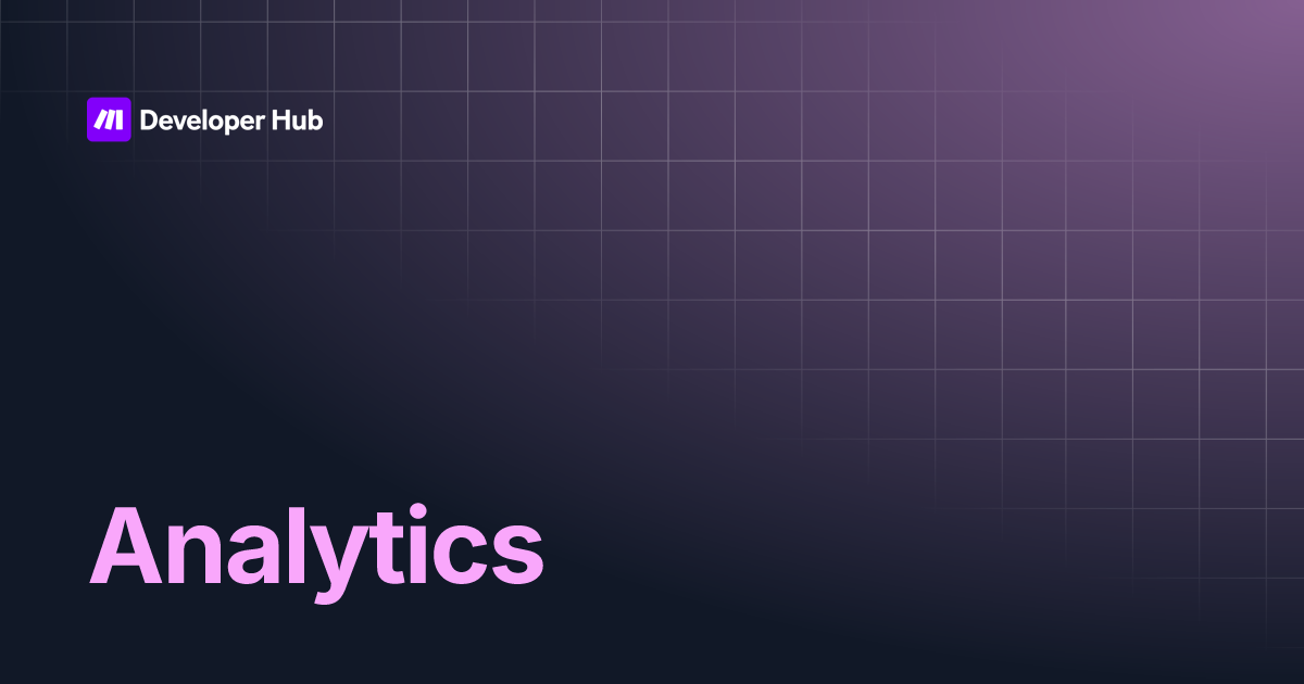 Analytics | Make Developer Hub