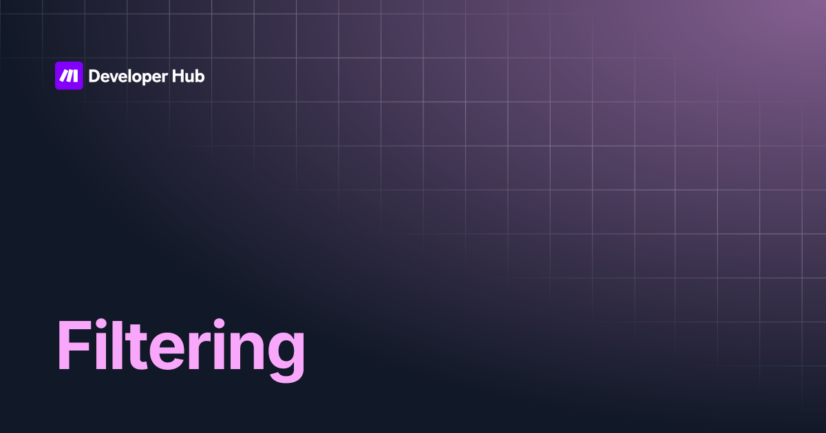 Filtering | Make Developer Hub Filtering | Make Developer Hub