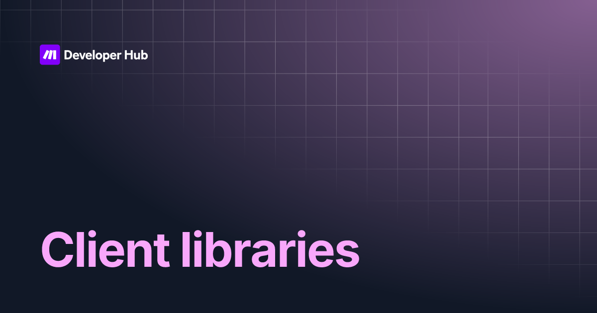 Client libraries | Make Developer Hub