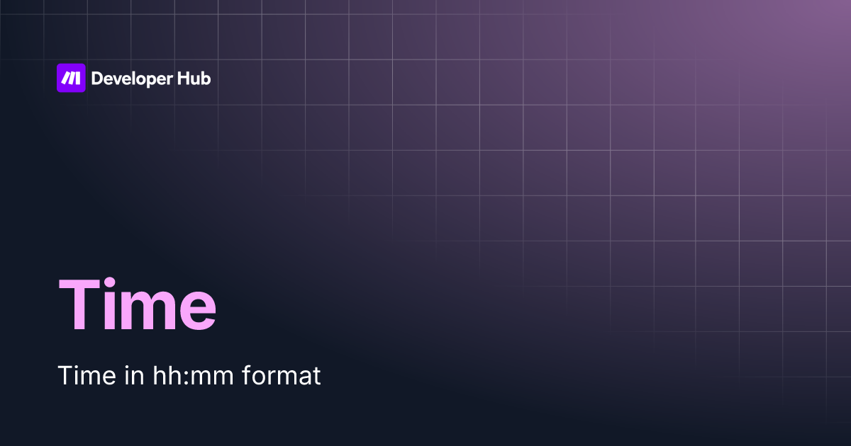 Time | Custom Apps Documentation | Make Developer Hub