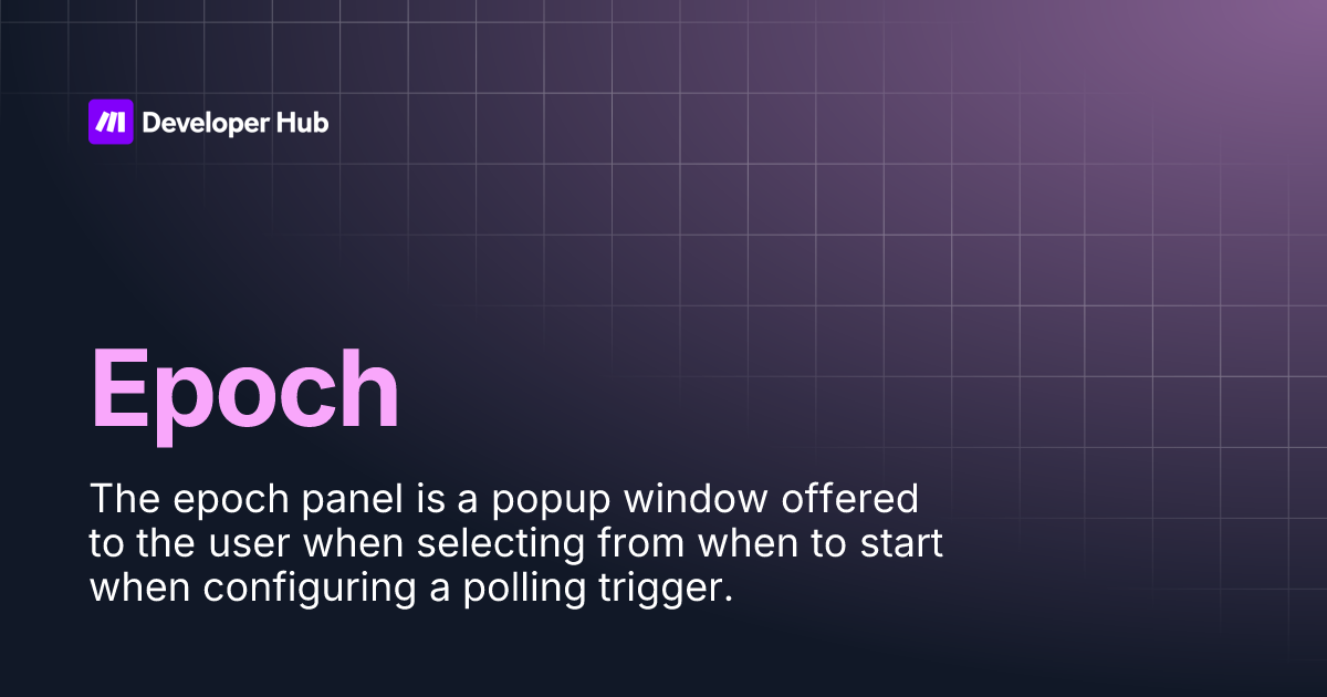 Epoch | Custom Apps Documentation | Make Developer Hub