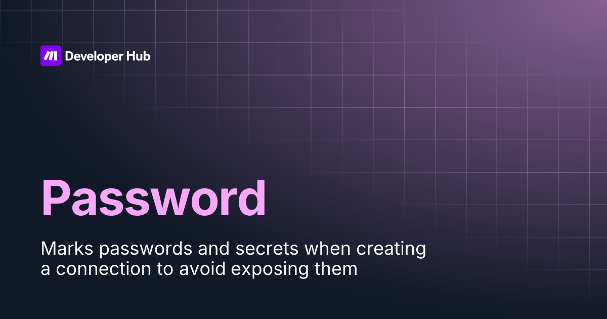Password | Custom Apps Documentation | Make Developer Hub