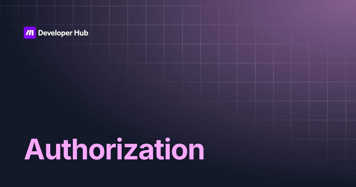 Authorization | Make Developer Hub