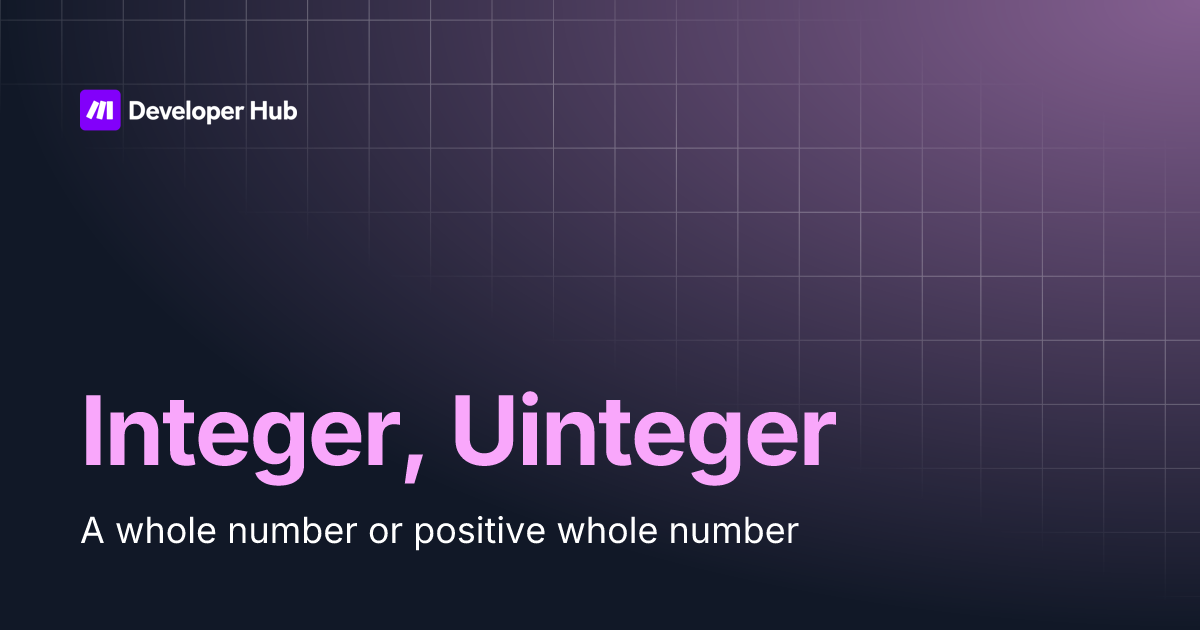 Integer, Uinteger | Make Developer Hub