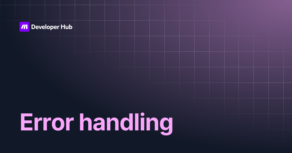 Error handling | Make Developer Hub