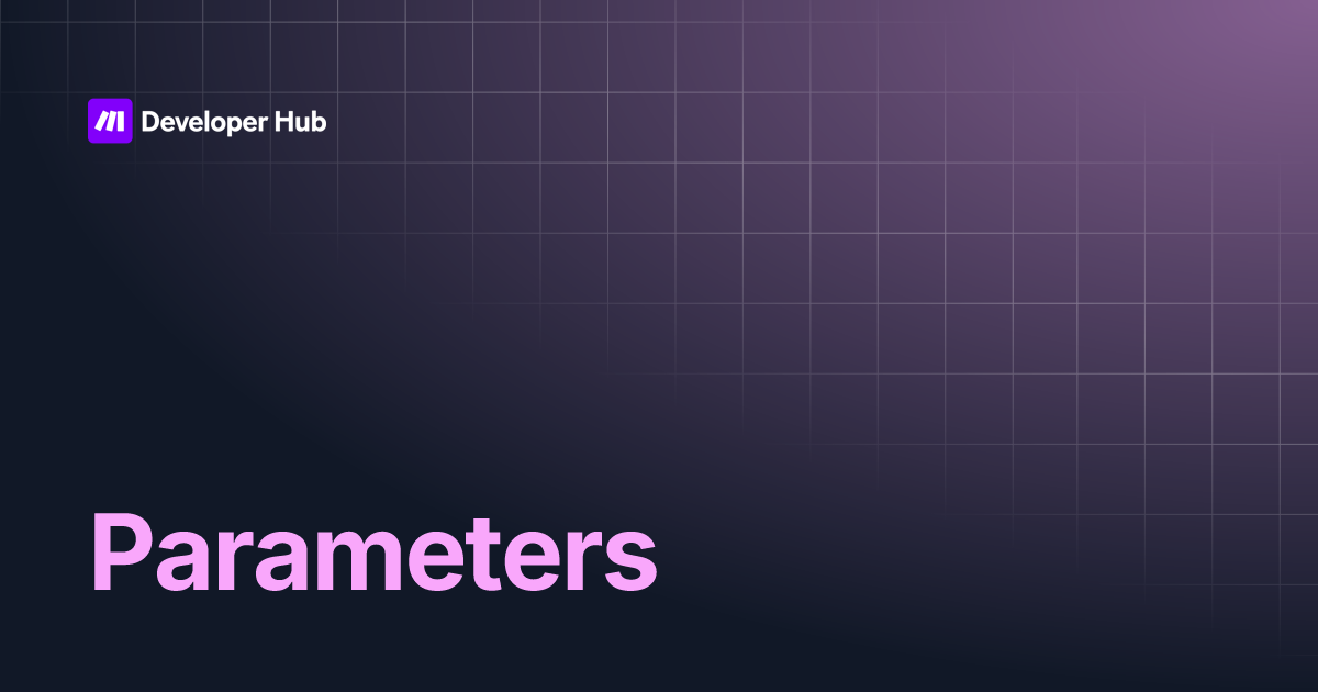 Parameters | Make Developer Hub
