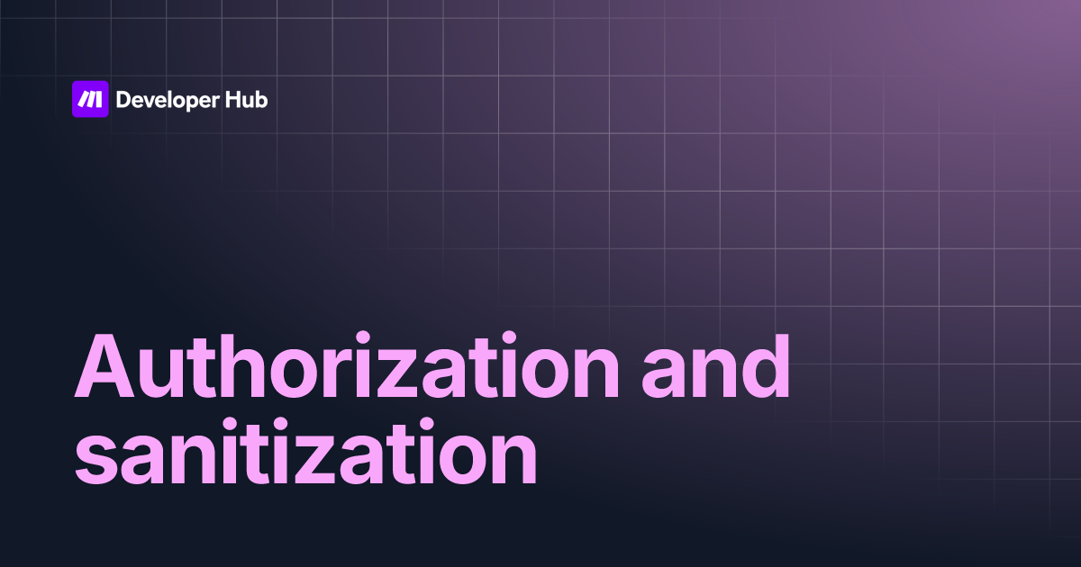 Authorization and sanitization | Custom Apps Documentation | Make ...
