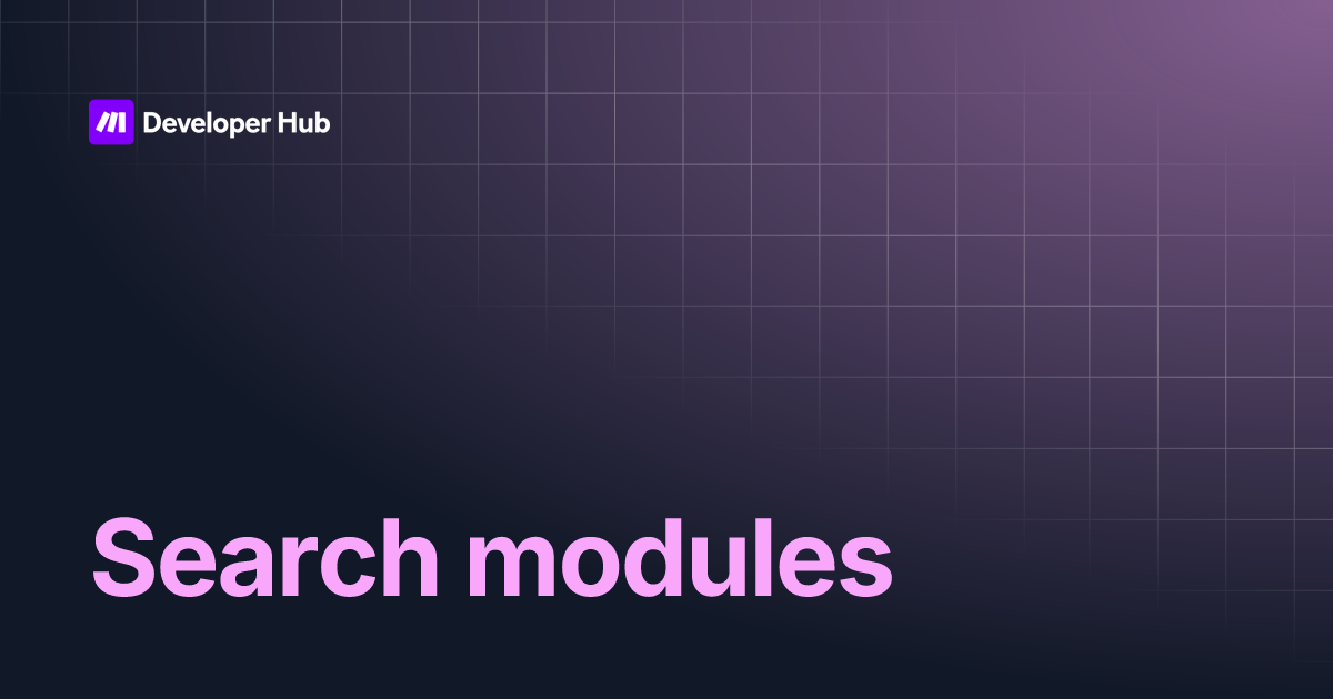 Search modules | Make Developer Hub