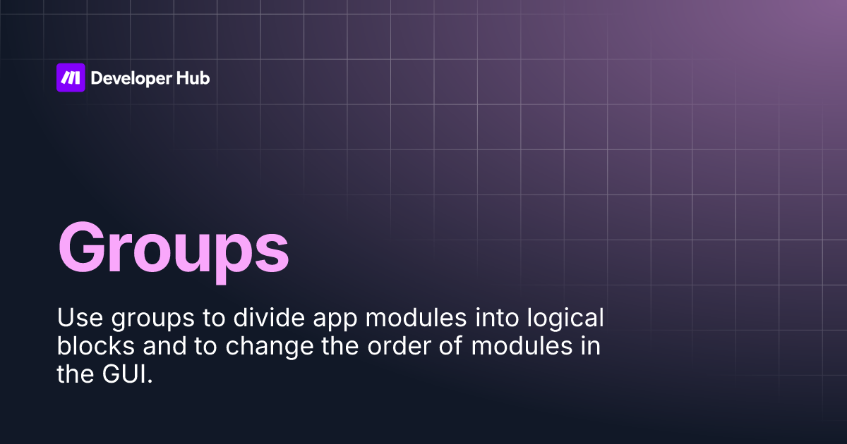 Groups | Custom Apps Documentation | Make Developer Hub