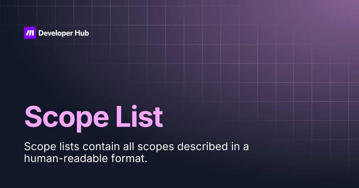 Scope List | Make Developer Hub