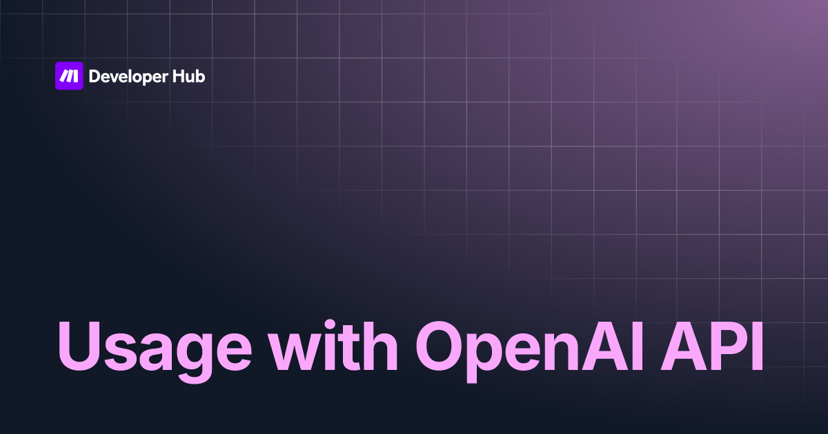 Usage with OpenAI API | Make Developer Hub