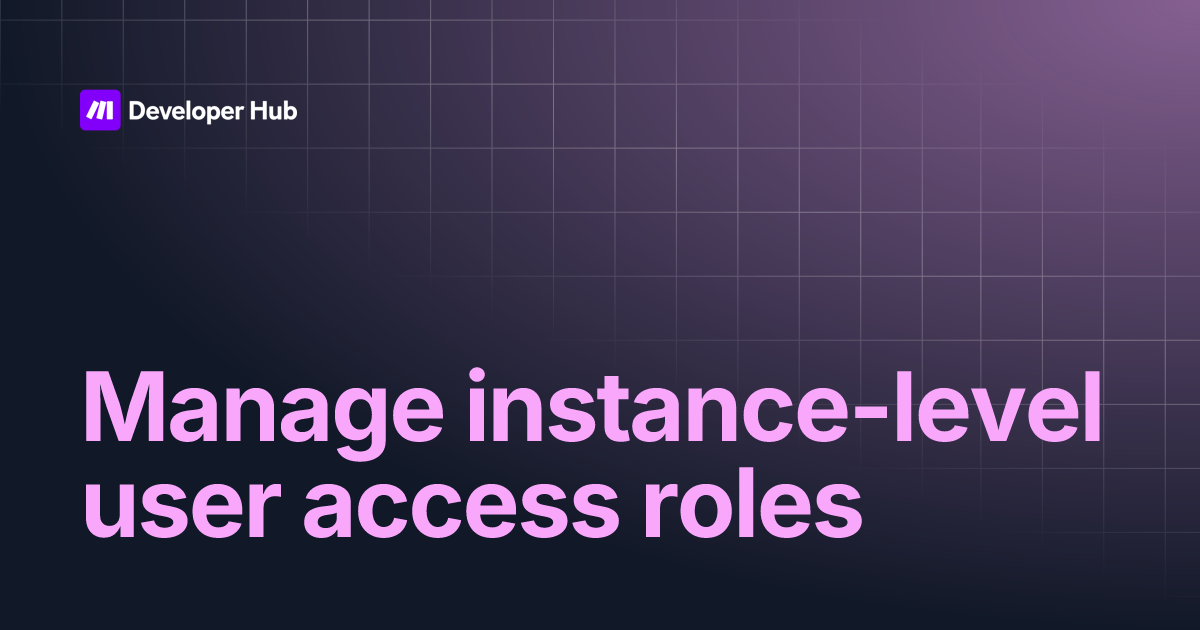 Manage instance-level user access roles | White Label | Make Developer Hub