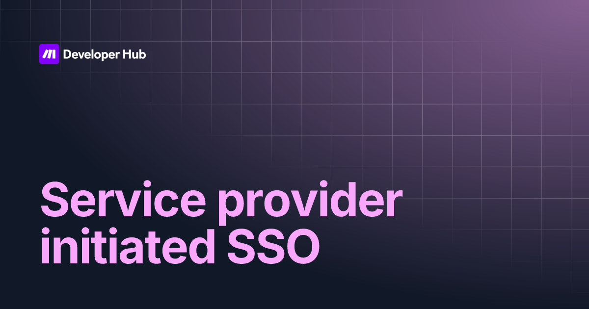 Service provider initiated SSO | White Label | Make Developer Hub